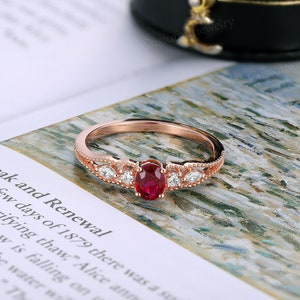 Custom Oval Ruby Ring by Customurjewelry 925 Sterling Silver Milgrain ...