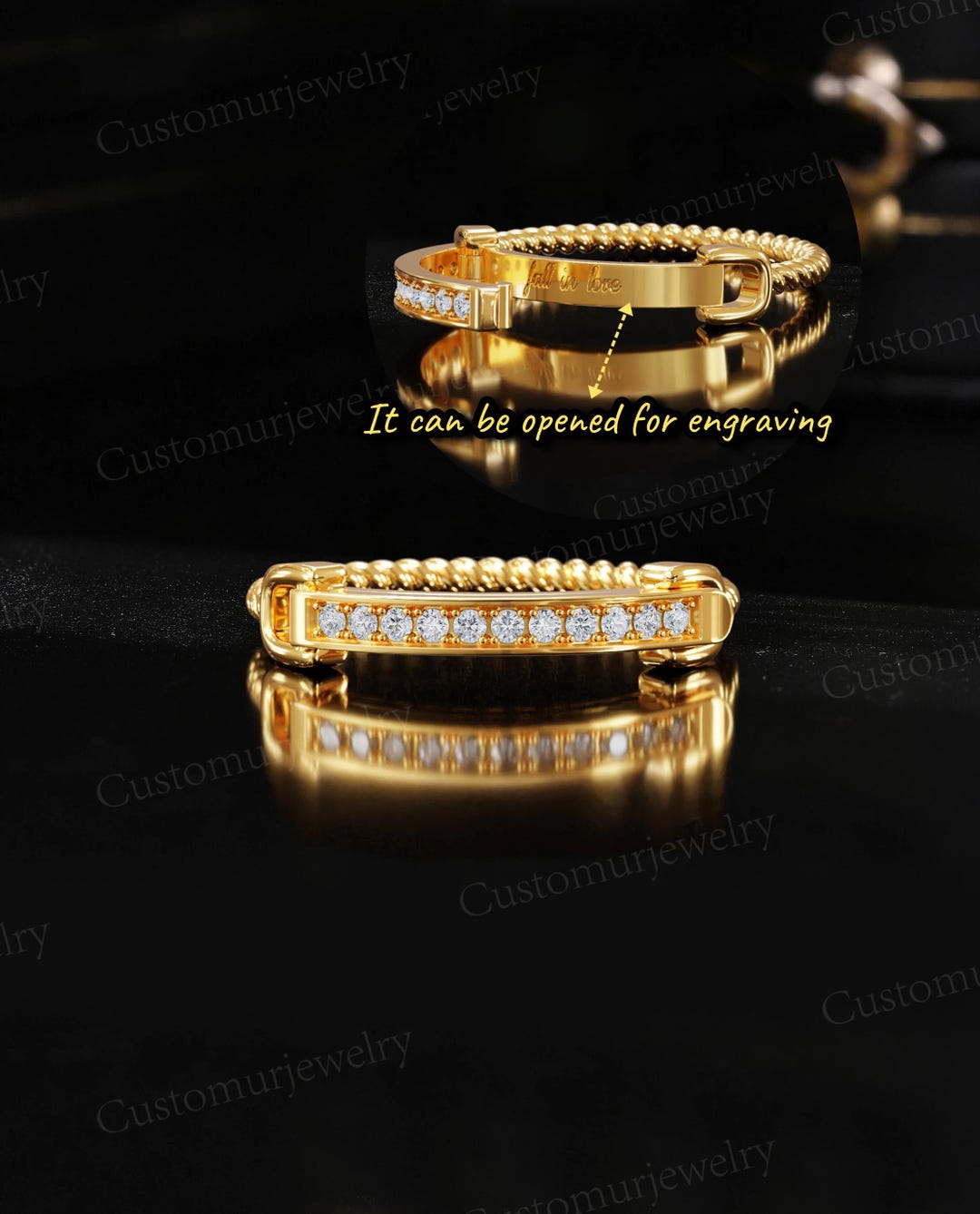 Openable Wedding Ring With Moissanite, Secret Message Ring ...