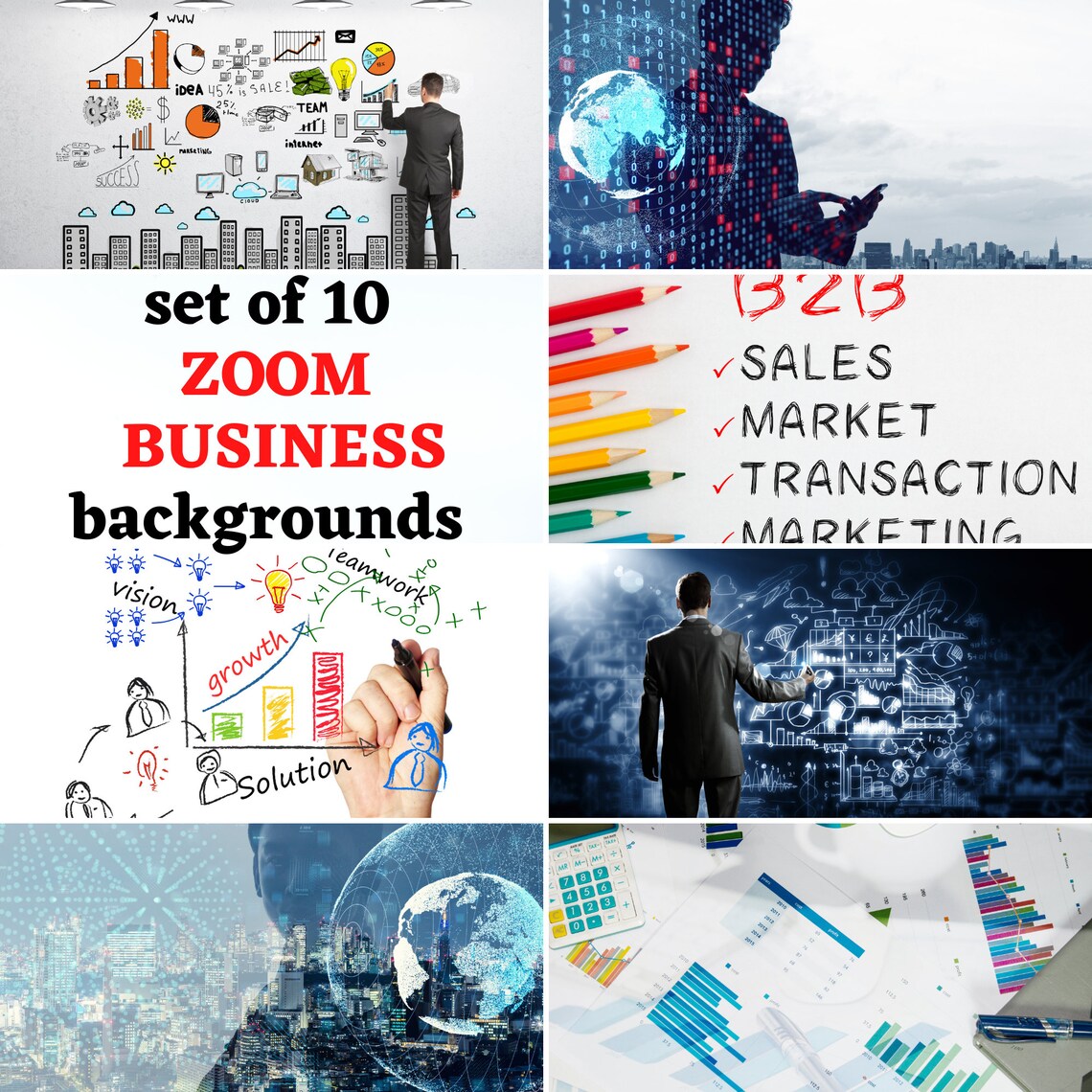 BUSINESS Zoom Background OFFICE Backdrop for Online Virtual | Etsy