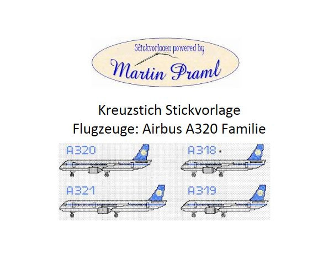 Aircraft - Airbus A320 Family A318 A319 A320 A321 - Cross Stitch ...