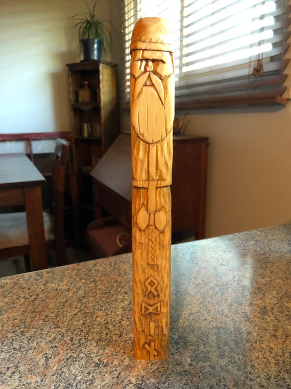 Art & Collectibles Hand Carved reclaimed wood Odin Santa Sculpture etna ...