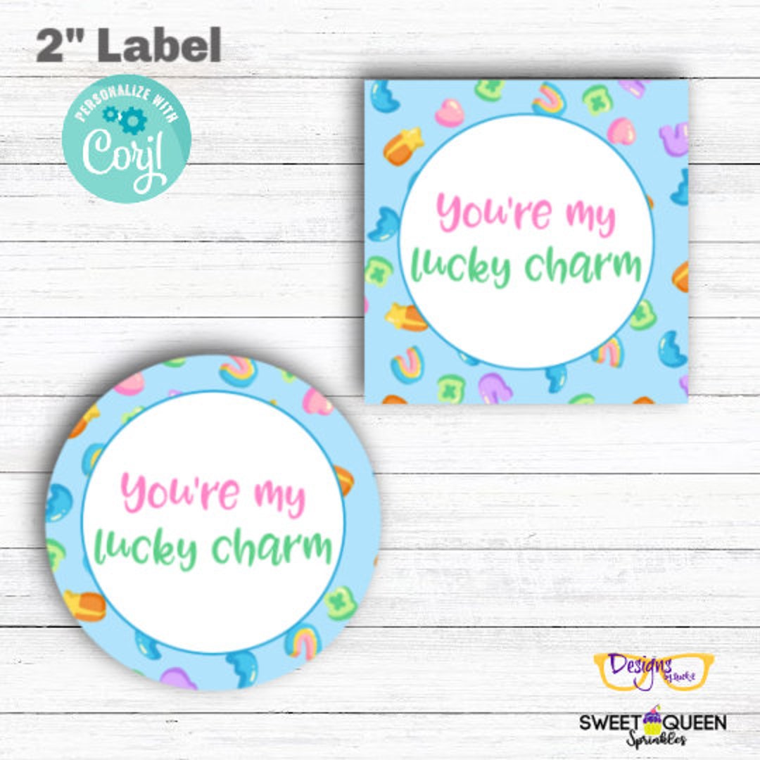 Printable Mini Lucky Charms Themed Label Gift - 2"x2"- Printable ...