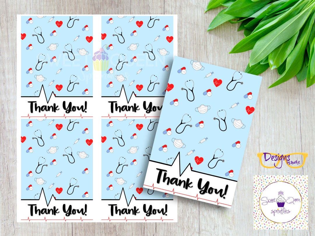 Medical Essential Worker Thank You Cookie Card - 3.5" X 5"- Printable ...