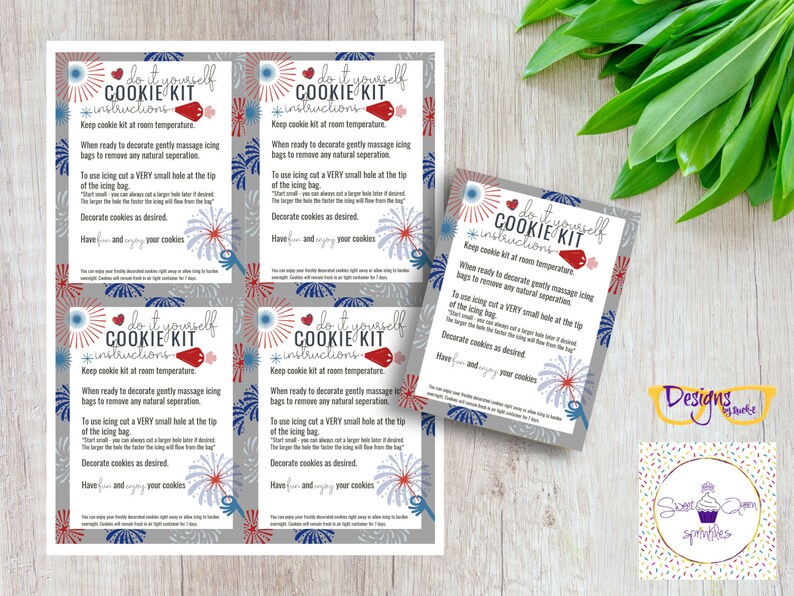 Fireworks Fourth of July Summer DIY Cookie Kit Instruction - Etsy