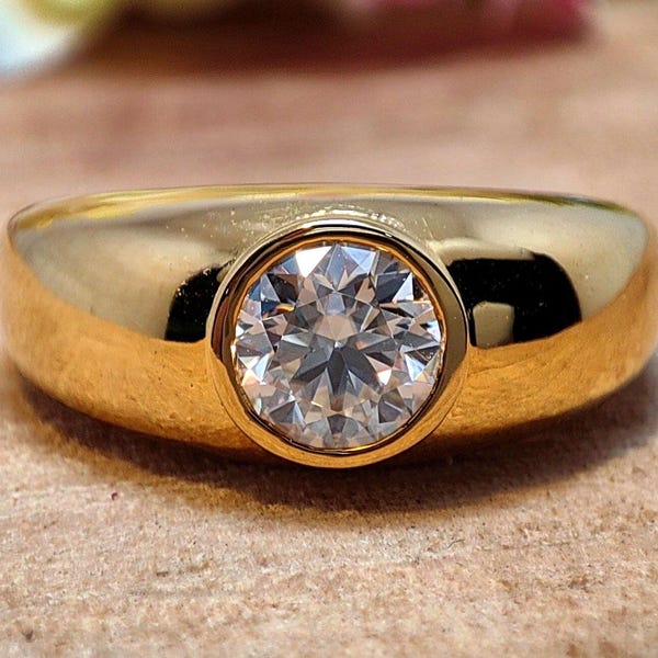 Flush Set Ring - Etsy