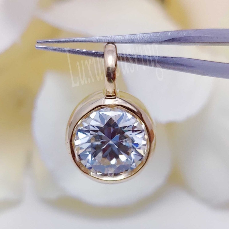 Gold Bezel Pendant - Etsy