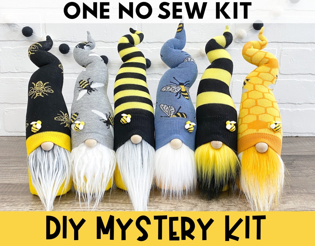 ONE Mystery Bumble Bee Gnome Making Kit - No Sew Kit - Mystery Gnome ...