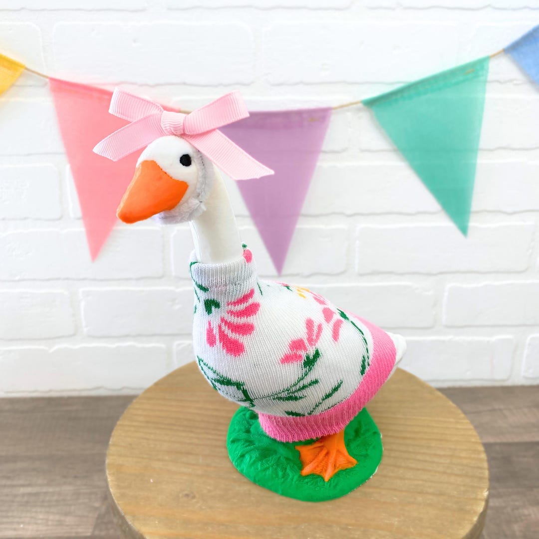 Outfit for 7" Desk Goose - Pink Spring Floral Flower Dress - Mini Goose ...