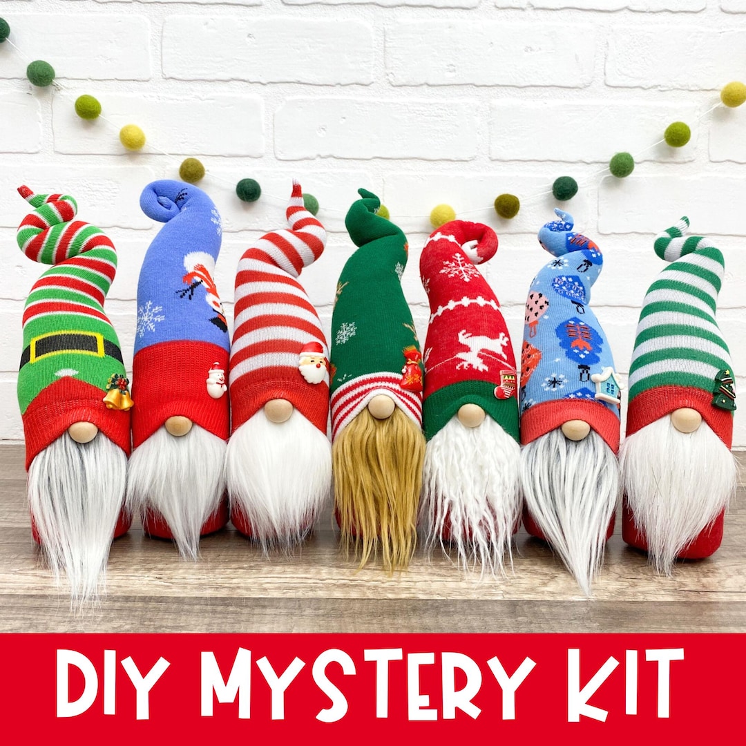 Mystery Christmas Gnome Kit - No Sew Gnome Making Kit - Mystery Gnome ...