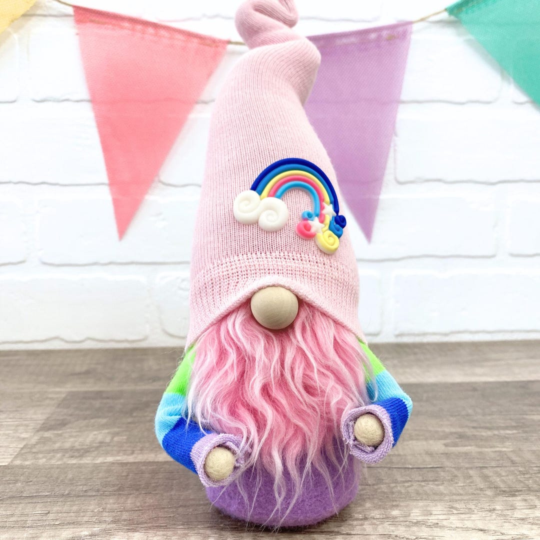 DIY Kit or Gnome - Rainbow Gnome With Arms - Spring Summer Gnome ...