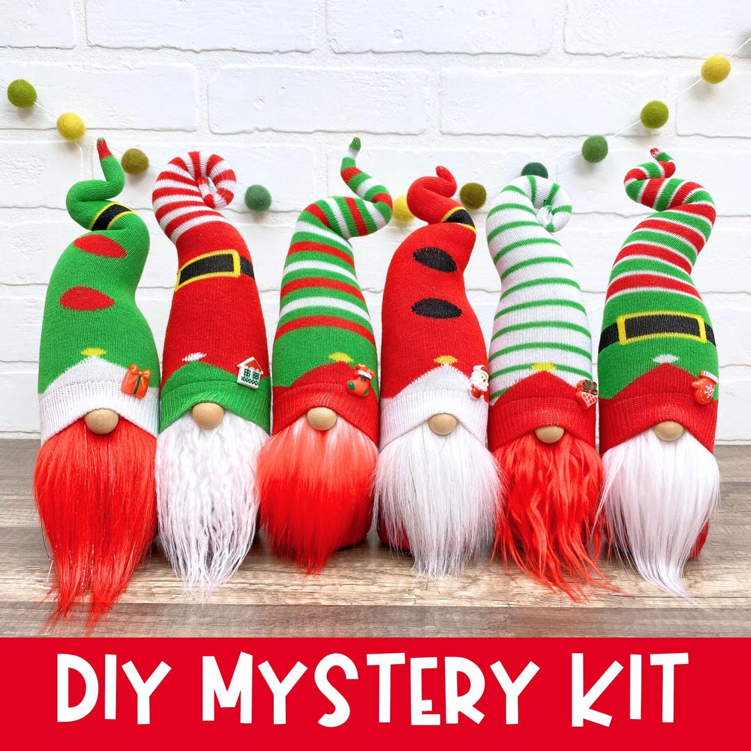 Mystery Elf Christmas Gnome Kit - No Sew Gnome Making Kit Mystery Gnome ...