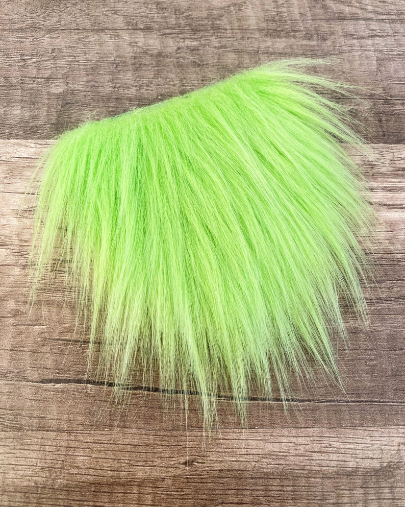 Pre-cut Straight Lime Green Gnome Beard - Faux Fur - Beard Hair ...