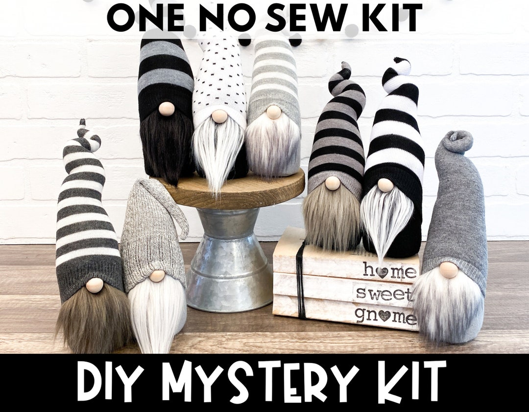 ONE Mystery Neutral Farmhouse Gnome Kit - No Sew Gnome Making Kit ...