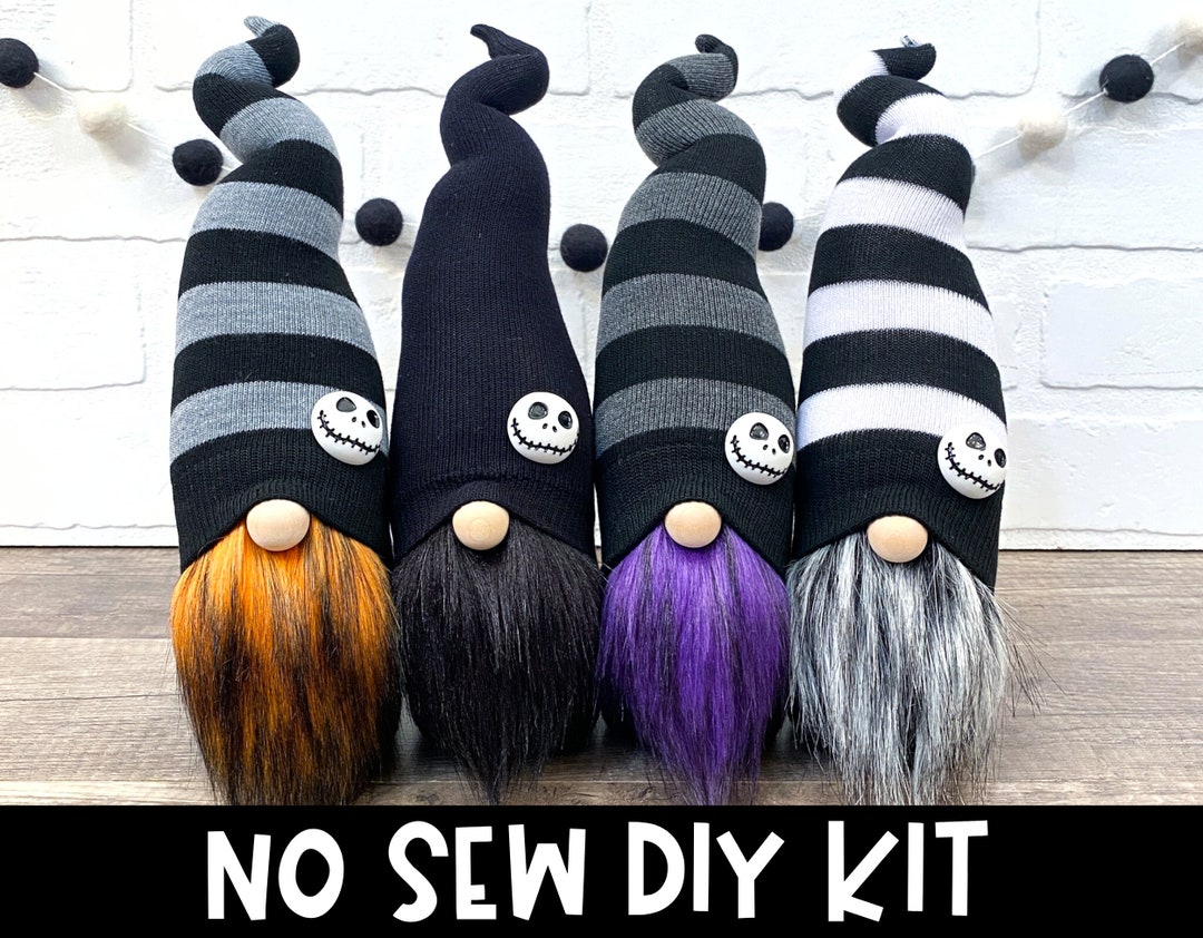 No Sew DIY Kit Halloween Gnome Skeleton Gnome Skellington Gnome ...