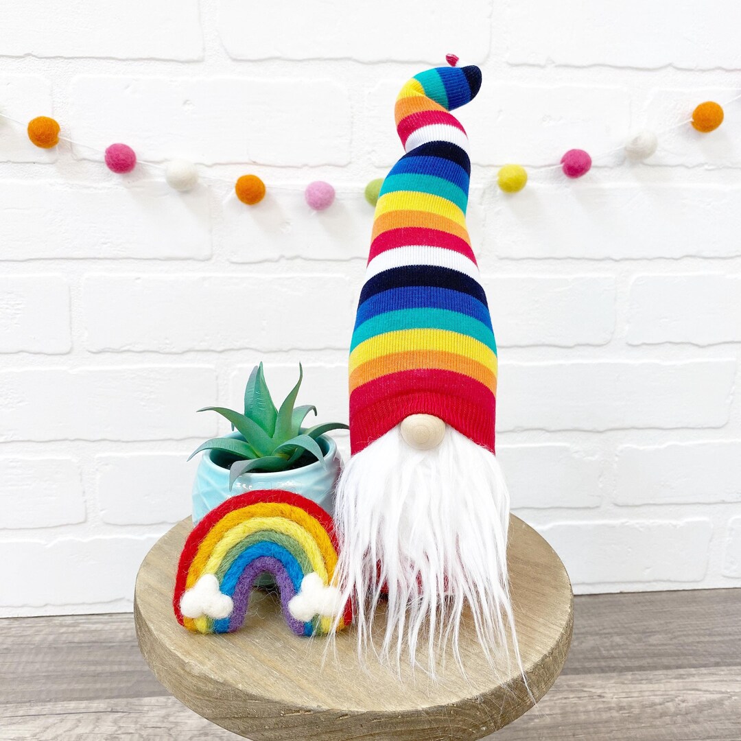 DIY Kit or Gnome Rainbow Gnome Red Rainbow Tiered Tray Gnome Summer ...