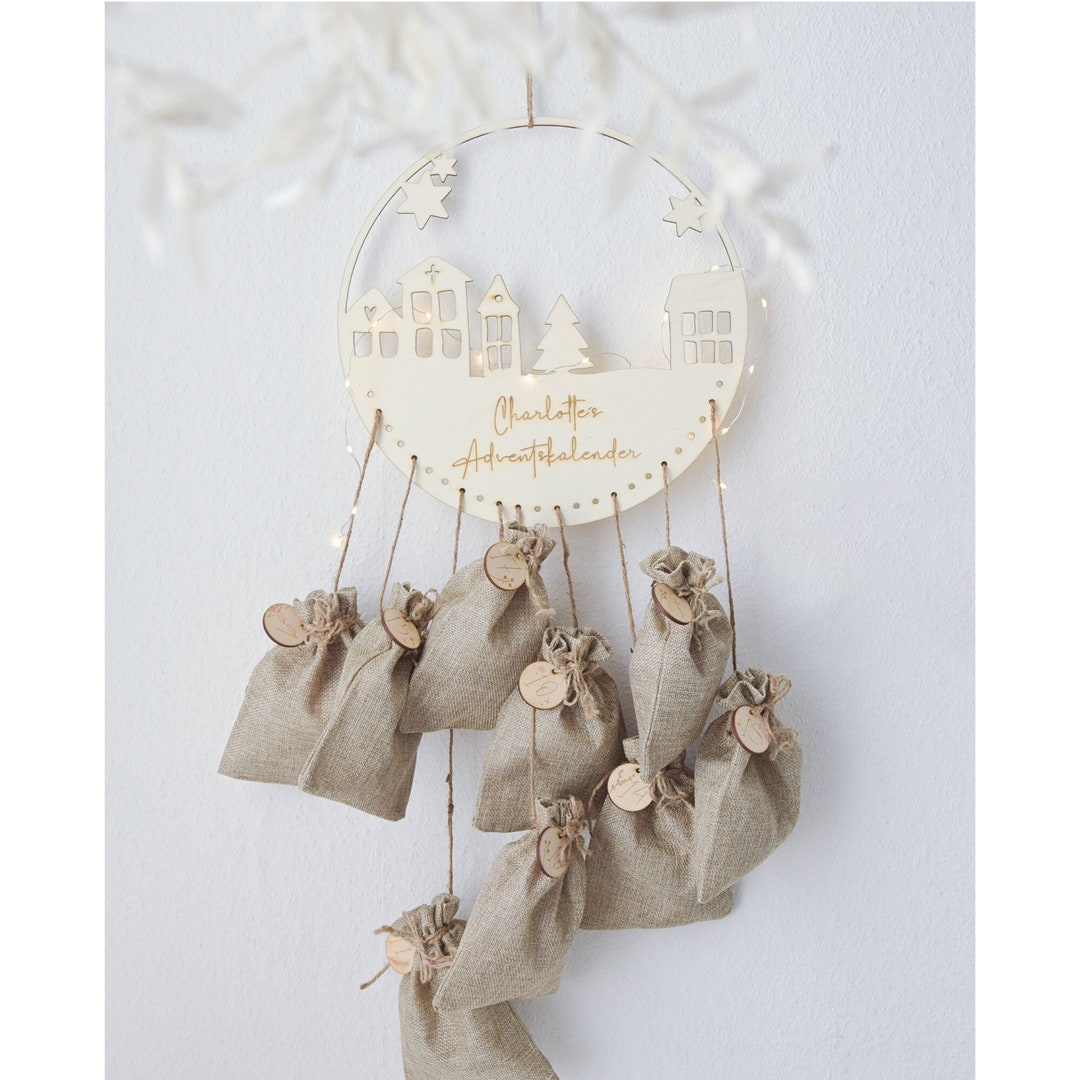 Personalized Advent Calendar With Names Made of Wood Advent - Etsy