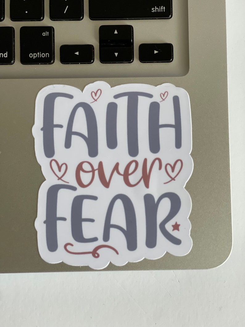 Christian Sticker, Faith Sticker, Religious Stickers, Faith Over Fear ...