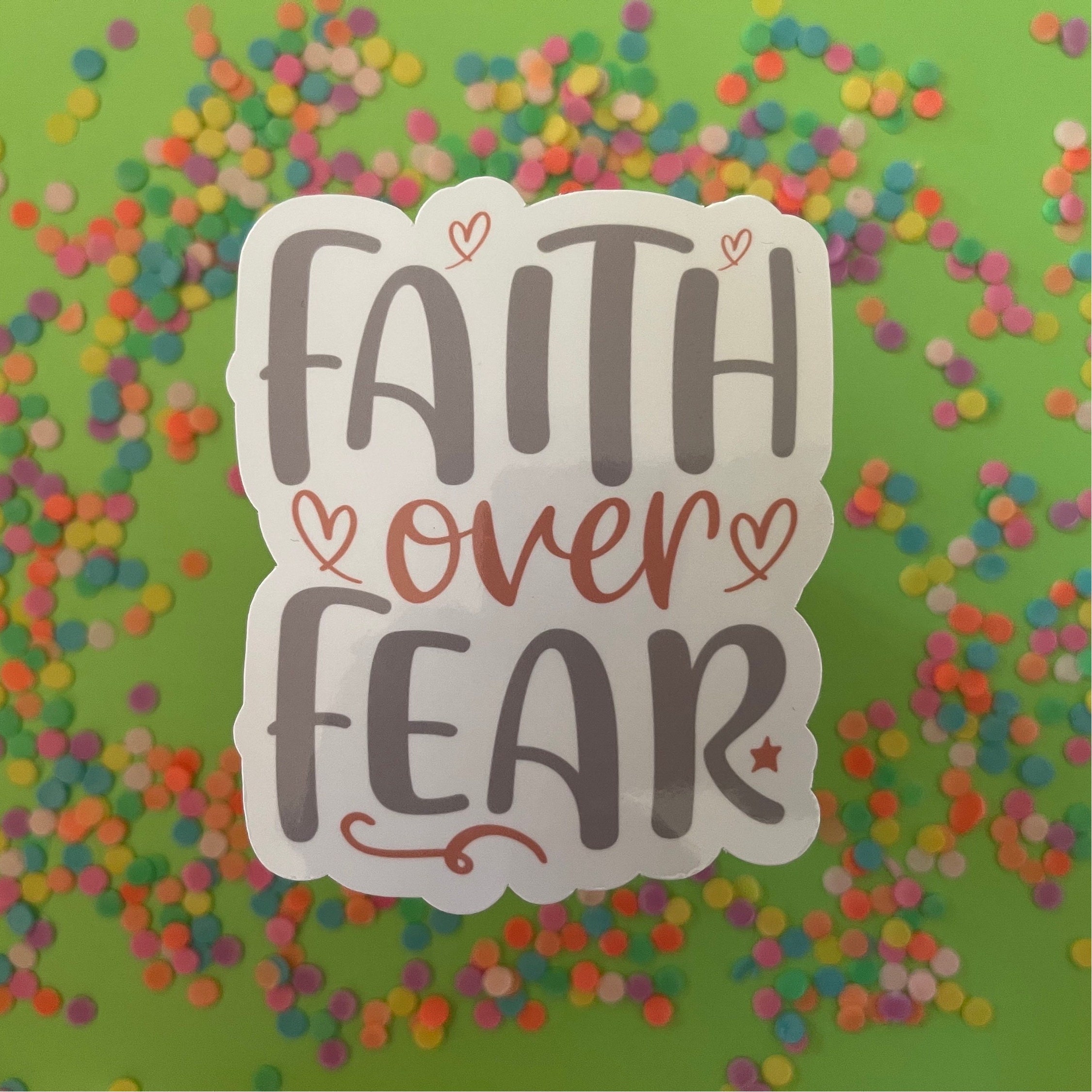 Christian Sticker, Faith Sticker, Religious Stickers, Faith Over Fear ...