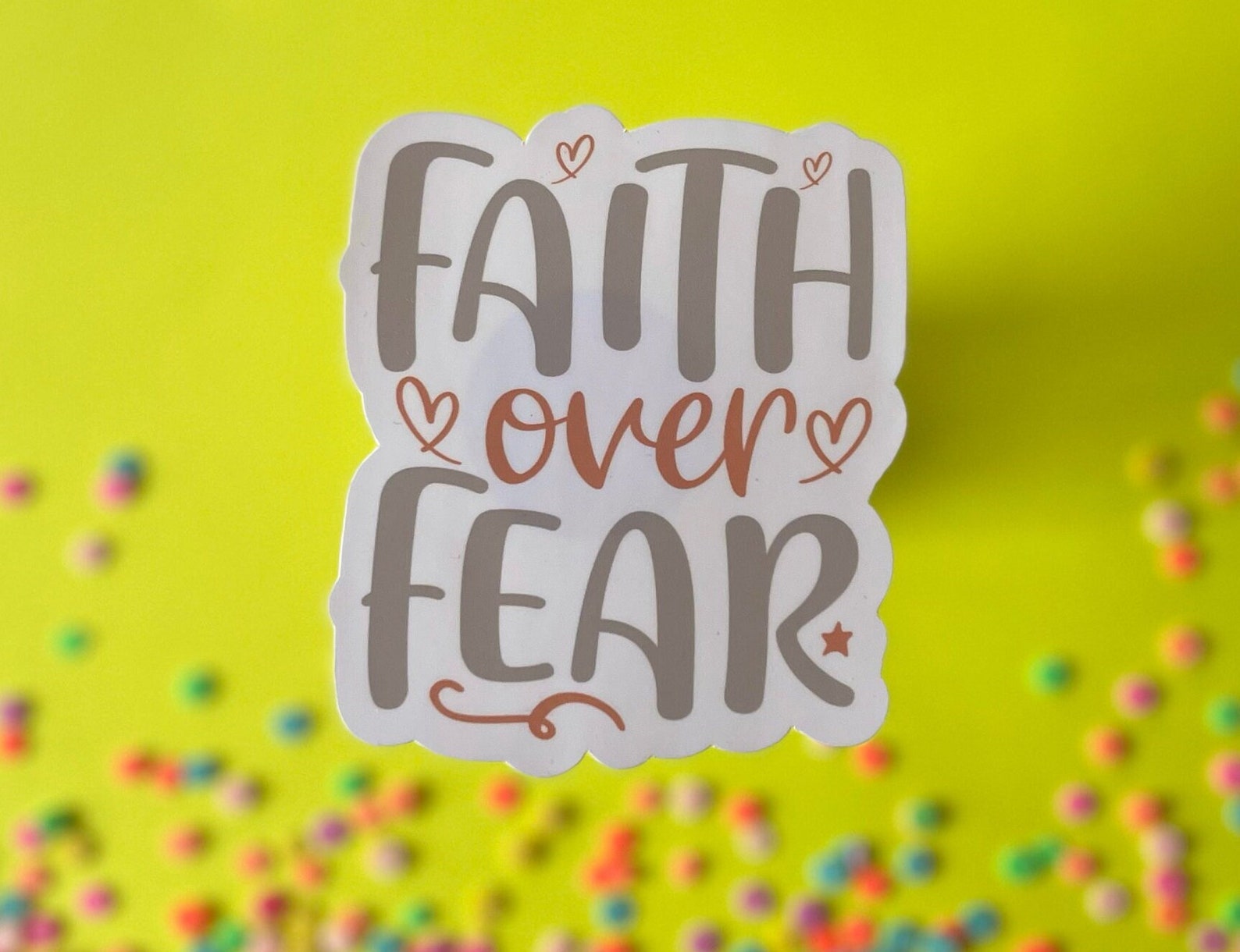 Christian Sticker, Faith Sticker, Religious Stickers, Faith Over Fear ...