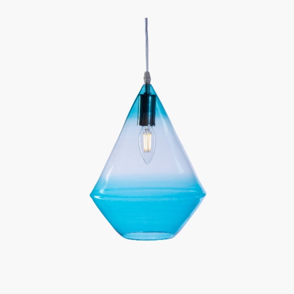 Blue Glass Pendant Light - Etsy