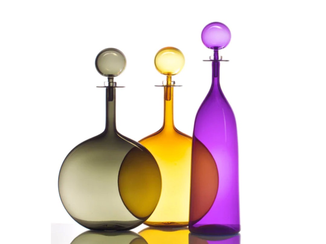 Flask Petite Decanter Large Decenter Collection Multicolor - Etsy