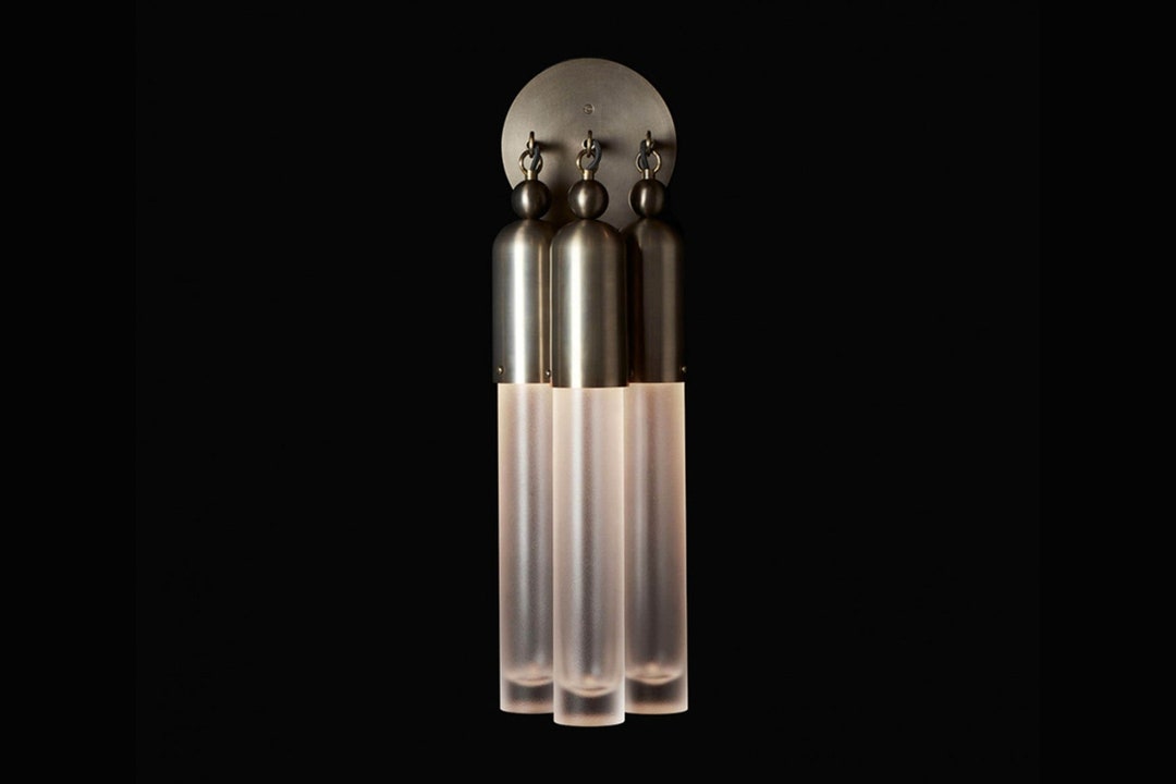 Tassel 3 Sconce Glass Tube Wall Light Sconce Modern Brass Light Fixture ...