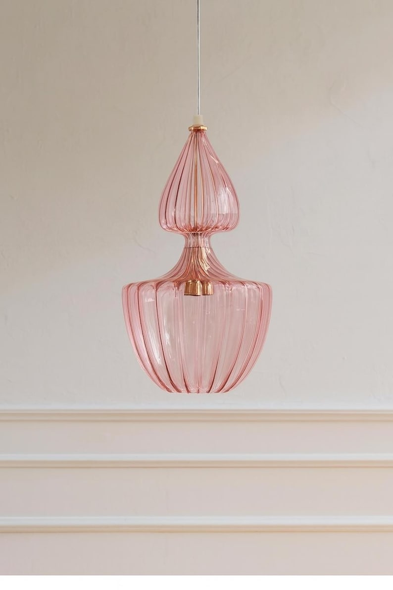Blown Glass Pendant Light: Handmade Modern Ceiling Fixture - Etsy