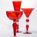 Set of 3 Goblets Vintage New Ruby Red Glass Goblets Handmade With H:10 ...