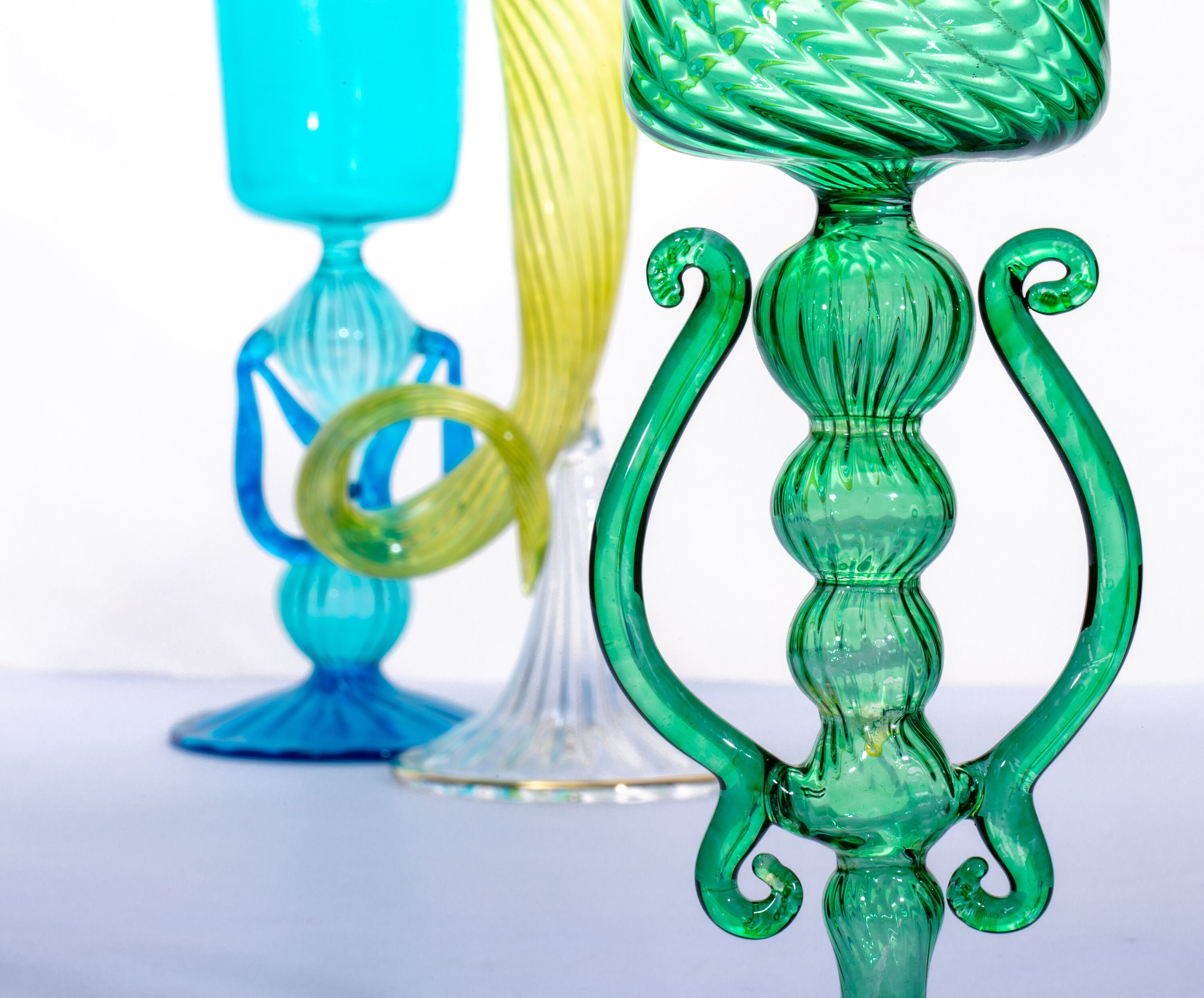 Lovely Organic Colored Goblet Glassware for Home Kitchen - Etsy Ireland