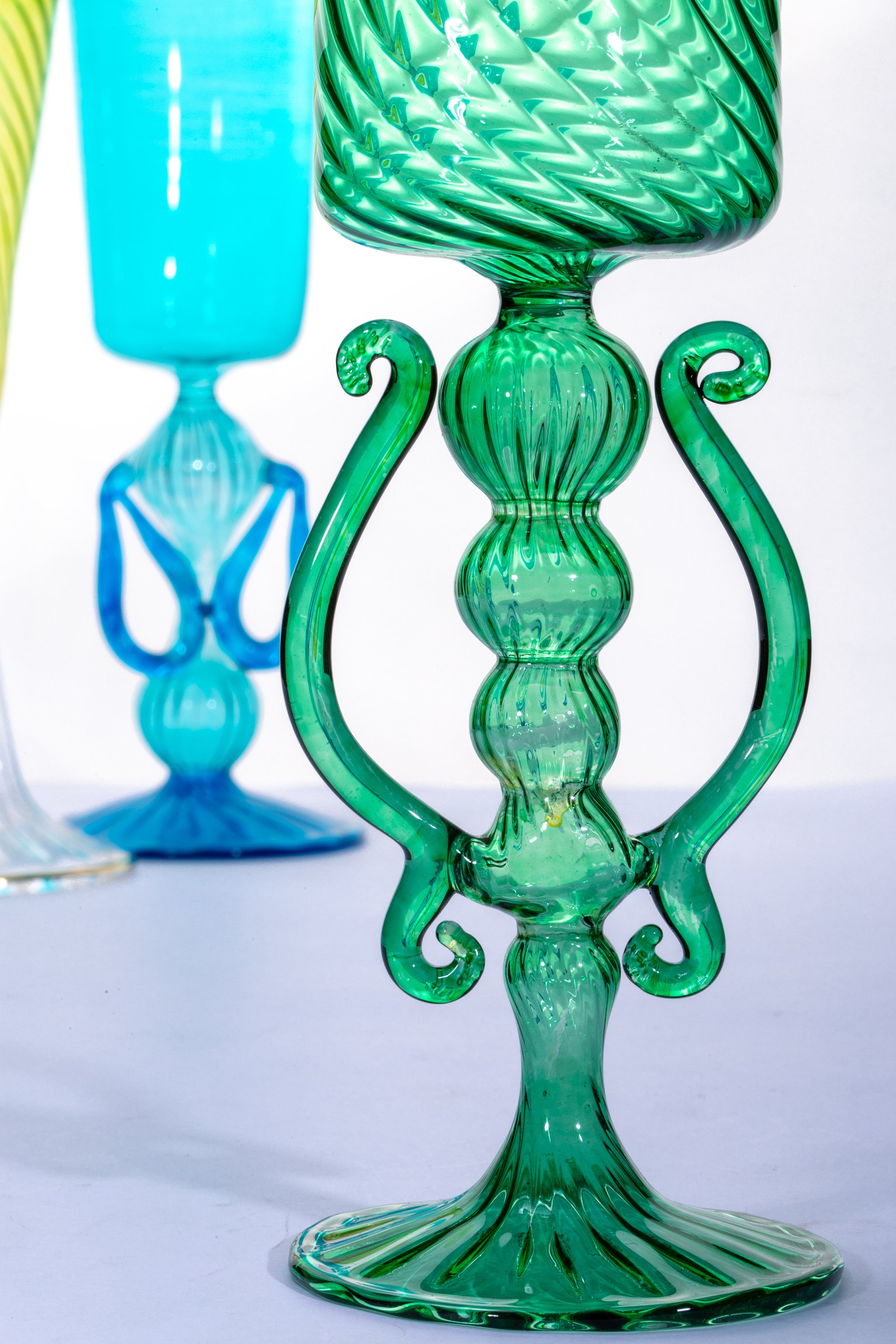 Lovely Organic Colored Goblet Glassware for Home Kitchen - Etsy Ireland