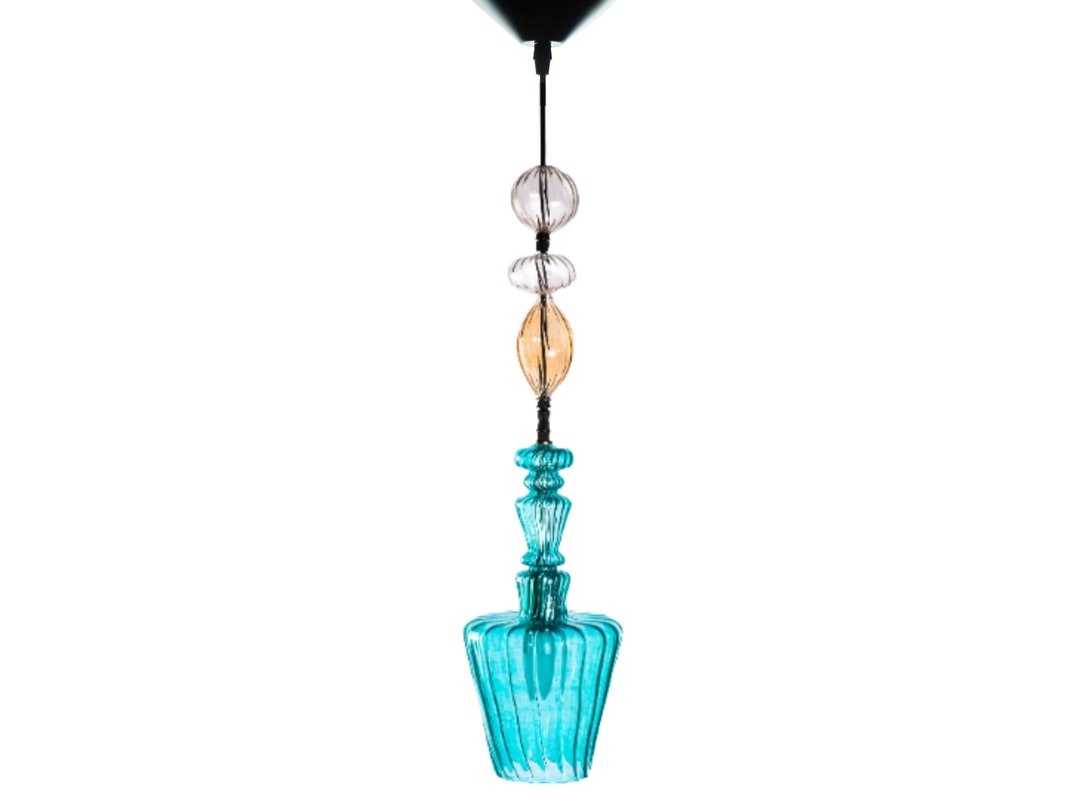 Modern Mulitcolor Hand Blown Glass Pendant Light Blue Pendant - Etsy