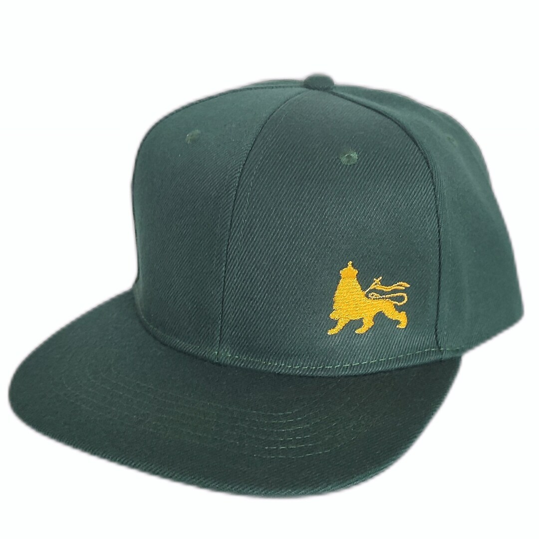 Lion of Judah Flat Brim Cap | Roots Reggae Rastafari | Green - Etsy