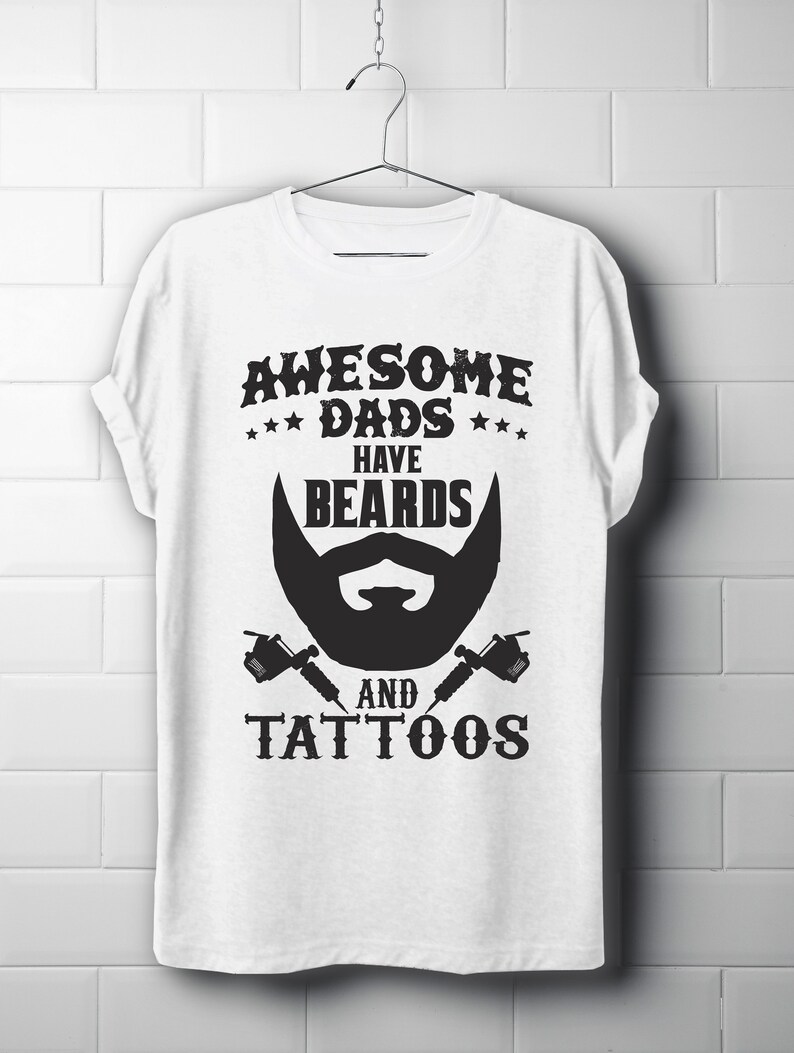Awesome Dad Beard Tattoo T-shirt, Father's Day Gift - Etsy
