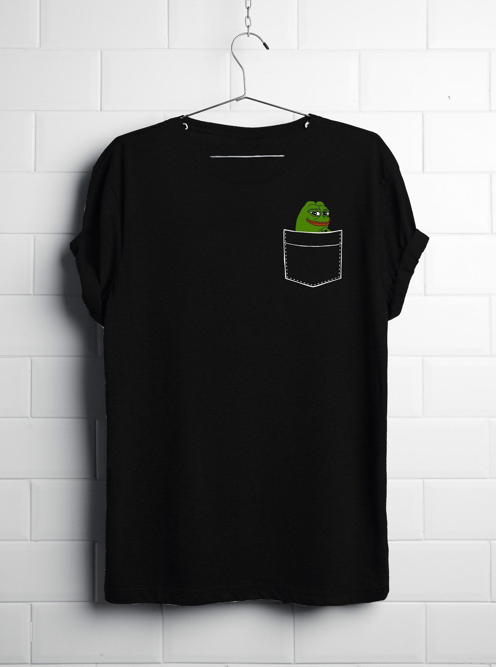 Pepe Meme Coin Frog Pocket Tee, Crypto, Meme Shirt, Internet Culture ...
