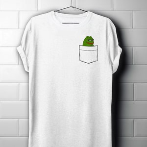 Pepe Meme Coin Frog Pocket Tee, Crypto, Meme Shirt, Internet Culture ...