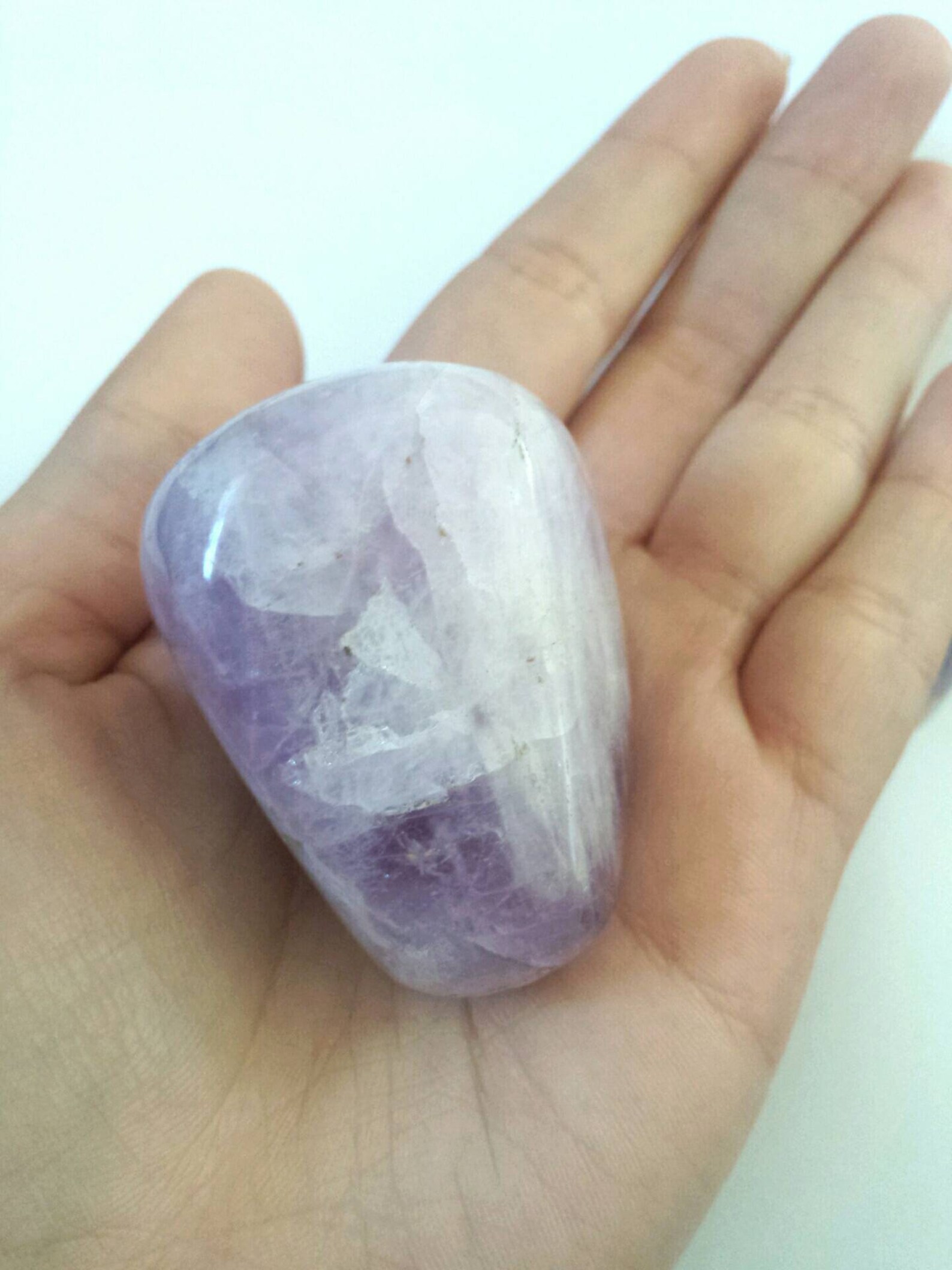 Amethyst Polished Pebble Amethyst Palm Stone Metaphysical | Etsy