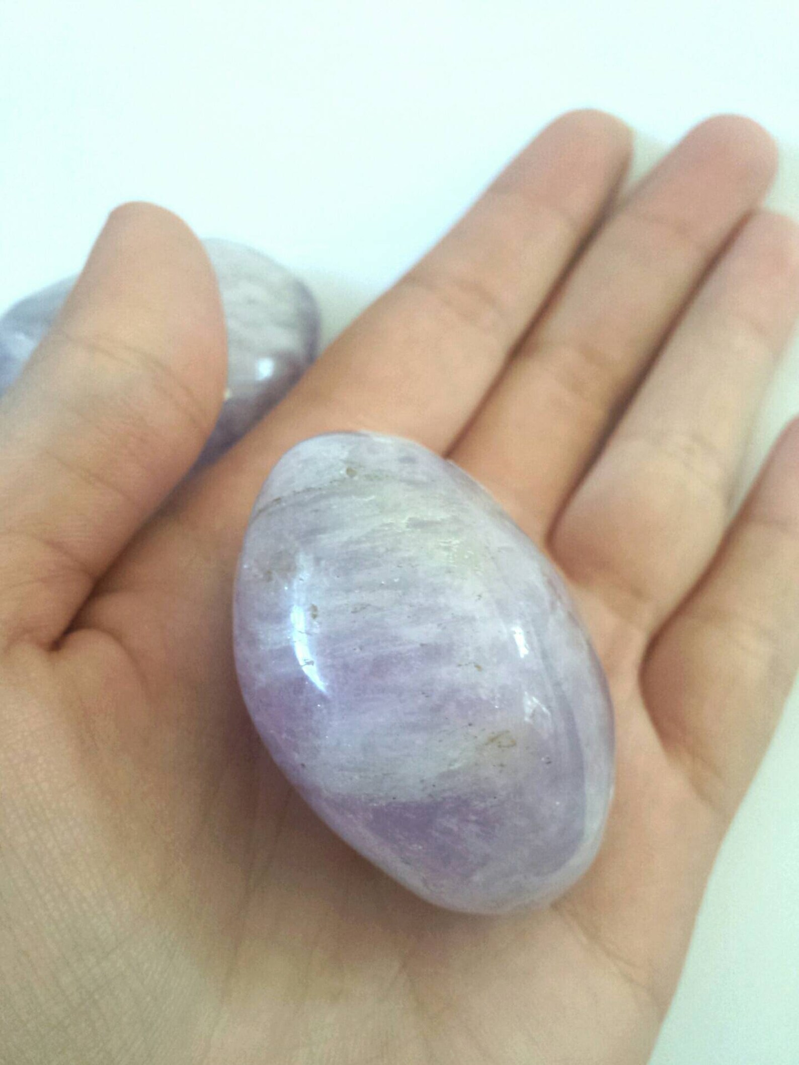 Amethyst Polished Pebble Amethyst Palm Stone Metaphysical | Etsy