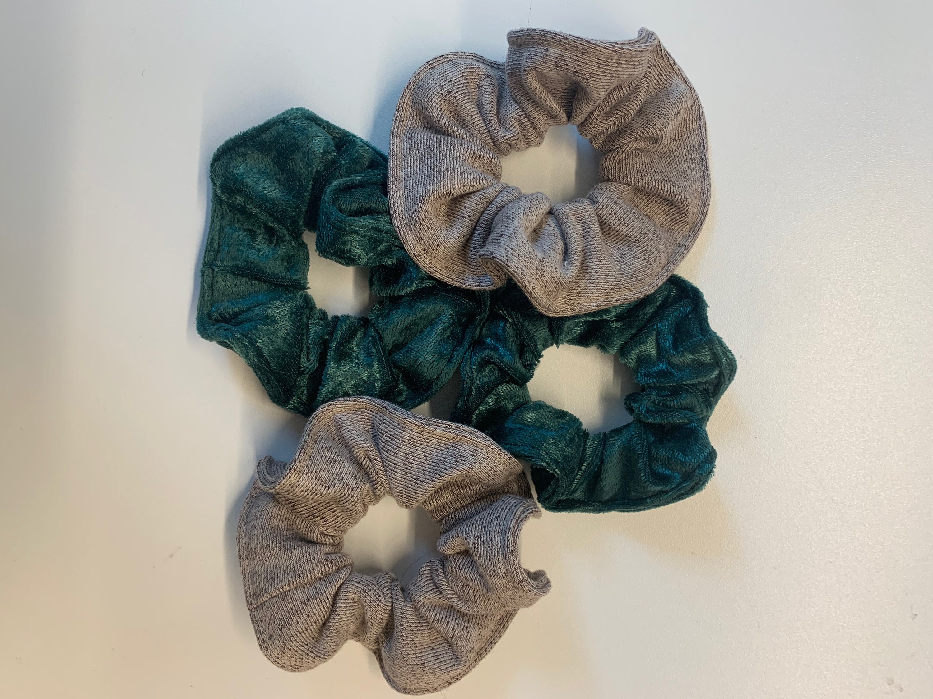 Dark Green Velvet Hair Scrunchie 4 Pack - Etsy