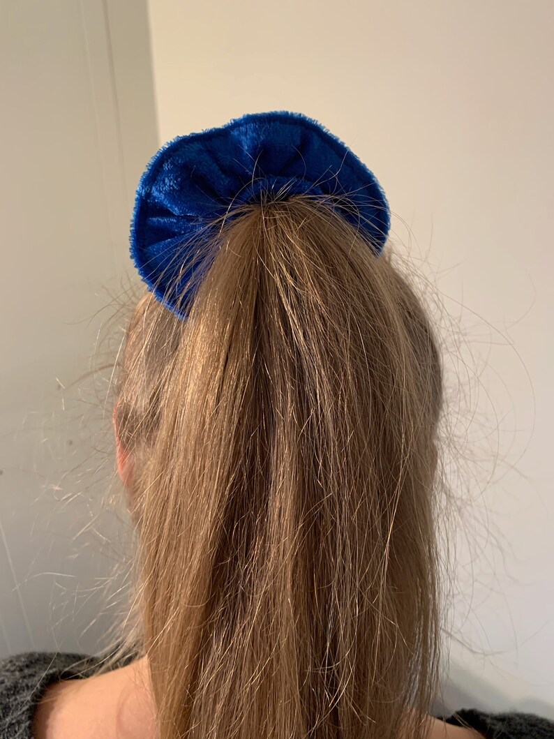 Bright Blue Velvet Hair Scrunchies 4 -pack - Etsy