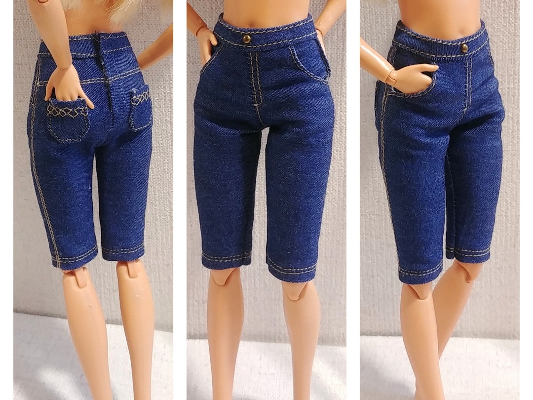 Capri Shorts Jeans for 11 Inches Mtm Doll With Pockets Brb Yoga - Etsy