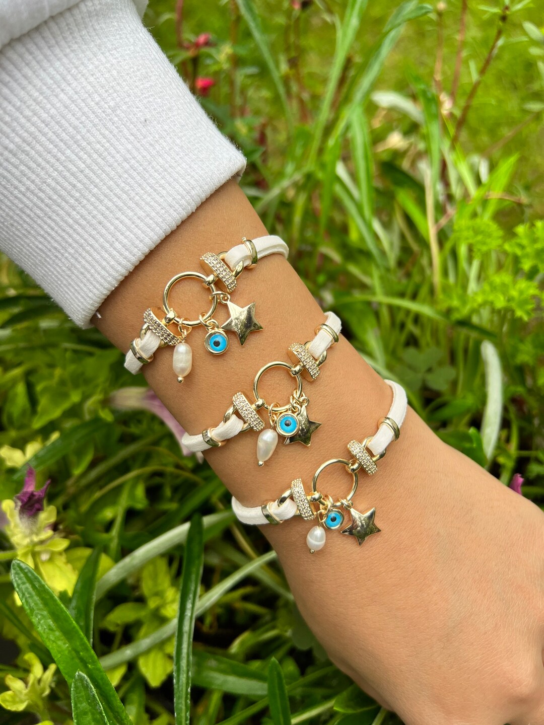 Evil Eye Bracelet White Gold - SMARTCUSTOMESSAYS.COM