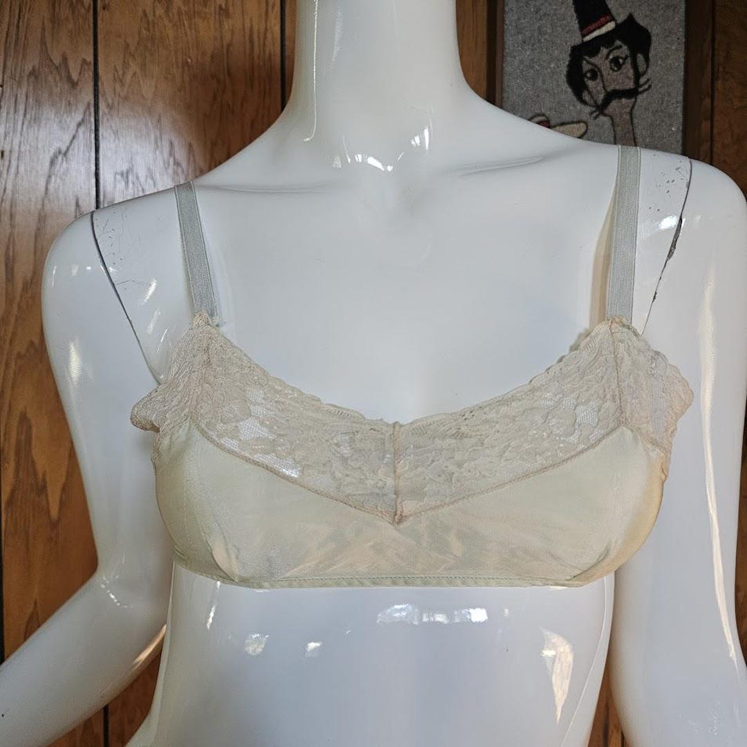 Vintage 1920s Flapper Laurel Weave Silk Lace Celadon Bra Antique 20s ...