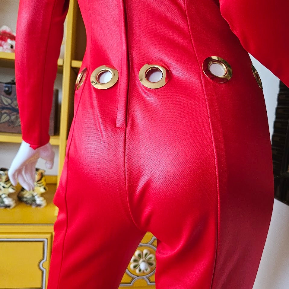 Vintage 70s Glam Wet Look Soul Train Funk Huge Bell Bottom Cut Out ...