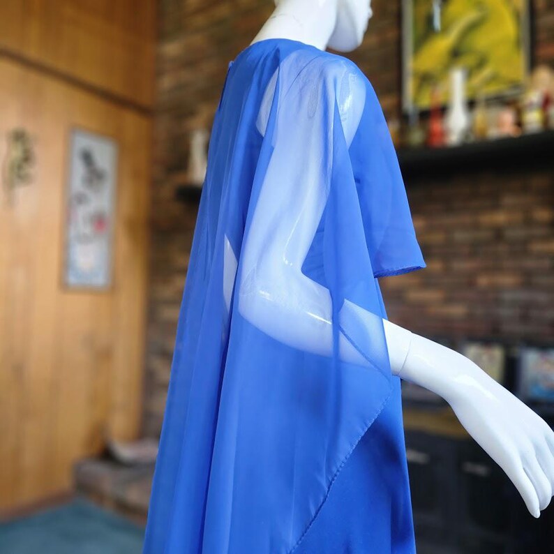 Vintage 70s Disco Endora Sheer Chiffon Shawl Cape Bewitched Maxi Gown ...