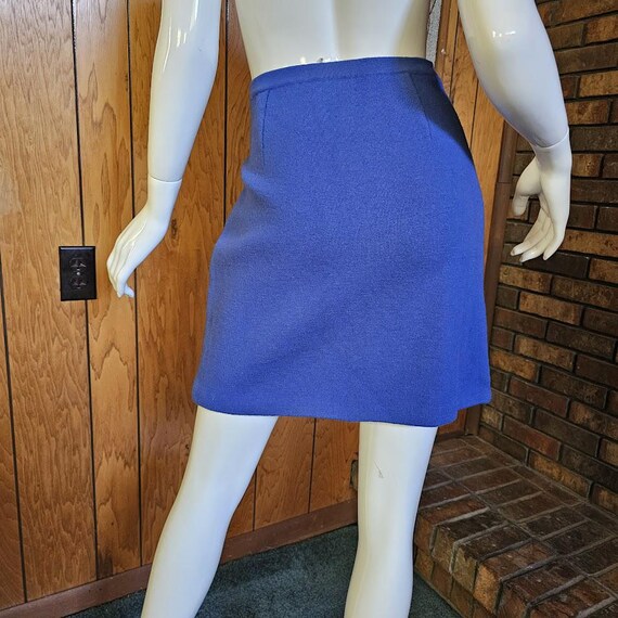 Vintage 60s Mod Micro Mini Blue Thick Winter Wool Hud… - Gem