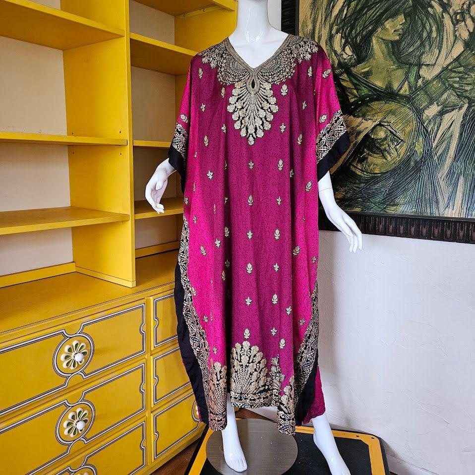 Vintage Mrs. Roper Tribal Batik Sante Lounge Ombre Caftan Muu Muu Dress ...