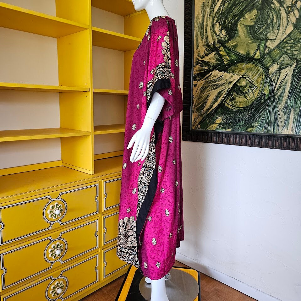 Vintage Mrs. Roper Tribal Batik Sante Lounge Ombre Caftan Muu Muu Dress ...