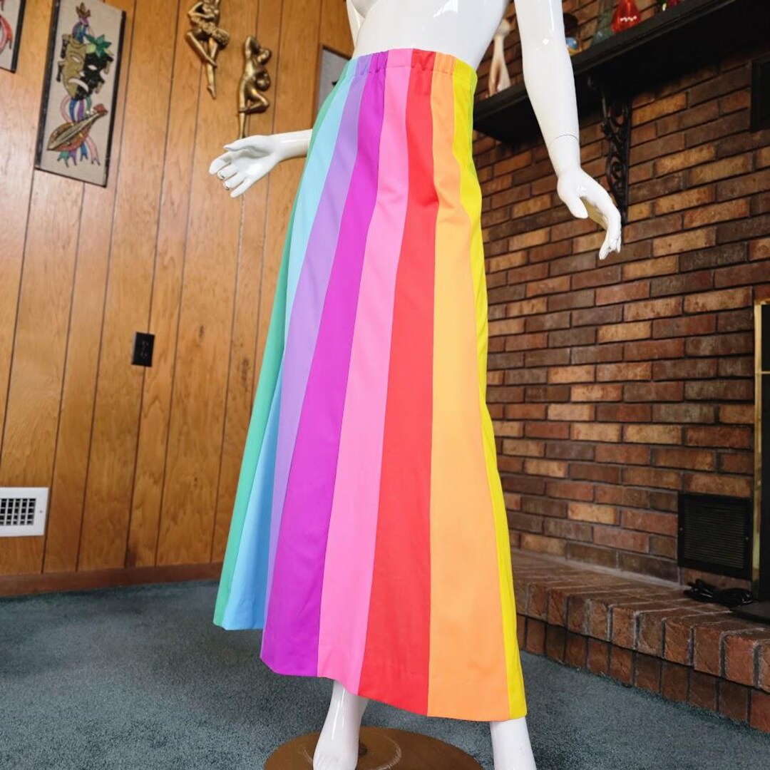 Vintage 60s De Weese Rainbow Pinwheel Pop Art Novelty Bathing Suit Maxi ...