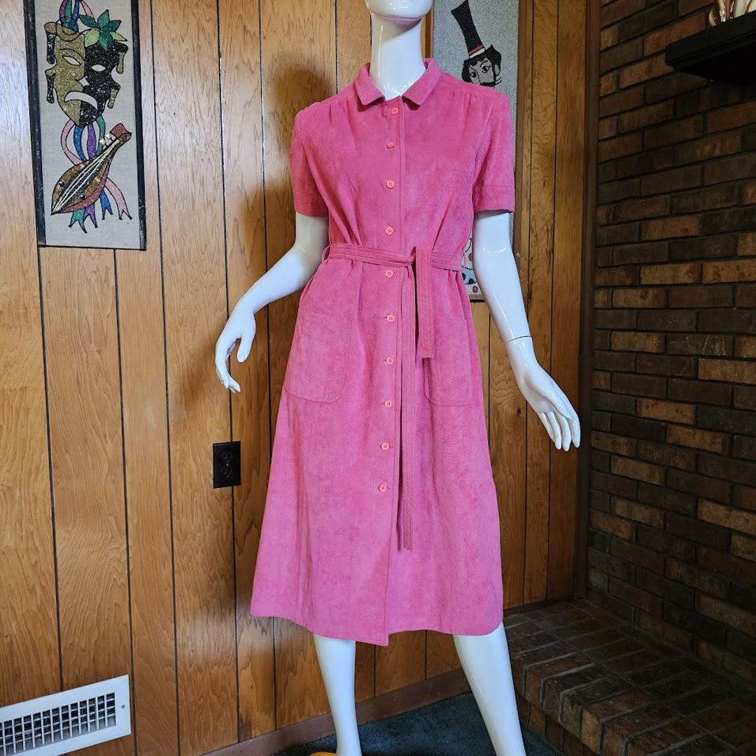 Vintage 70s Disco Pink Ultrasuede Shirt Dress S/M - Etsy