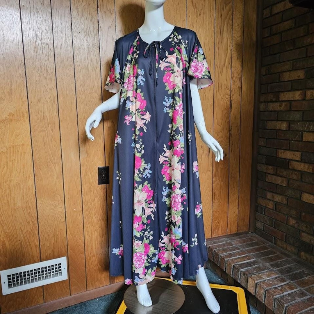 Vintage Mrs. Roper Lounge Caftan Muumuu Pool Dress Swimsuit Cover Maxi ...